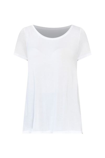 White Micro Modal Swing Tee - Blue Bungalow USA