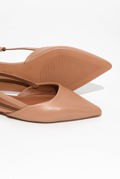 Ava Tan Leather Slingback Mule - Blue Bungalow USA