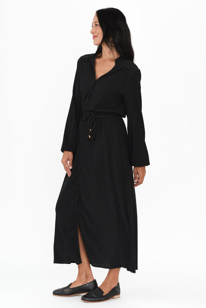 Anette Black Tie Dress - Blue Bungalow USA