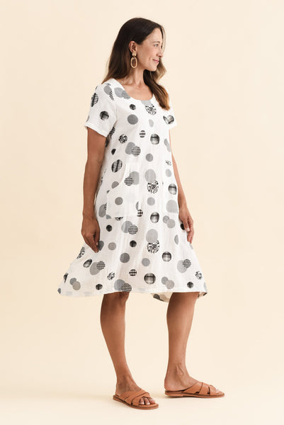 Bexley White Spot Pocket Dress - Blue Bungalow USA