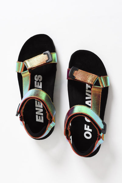 Cohen Sunset Chrome Leather Velcro Sandal - Blue Bungalow USA