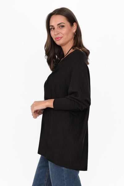 Destiny Black Knit Sweater - Blue Bungalow USA