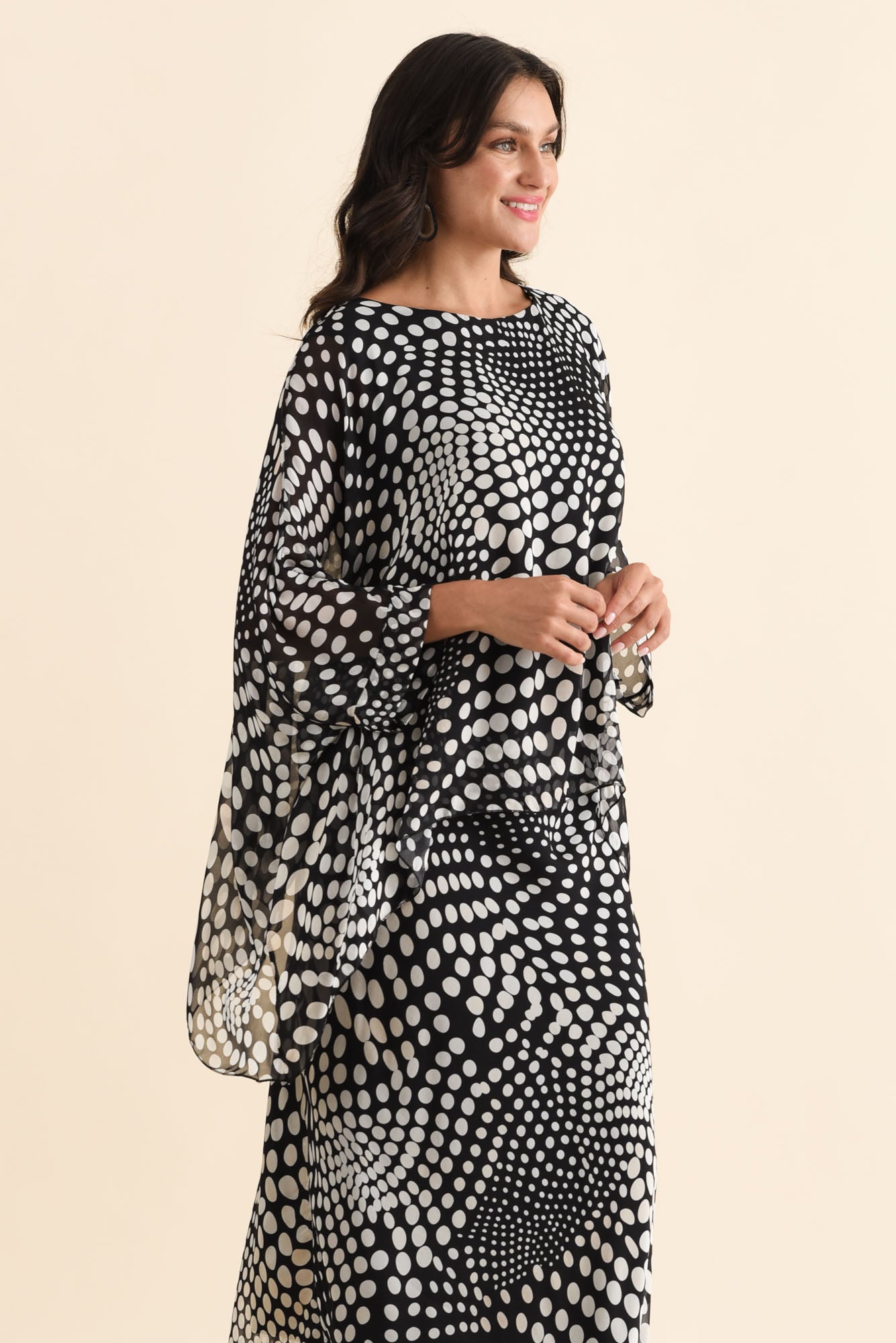 Jaylen White Spot Silk Top - Blue Bungalow USA