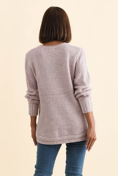 Lucas Pink Knit Button Sweater - Blue Bungalow USA