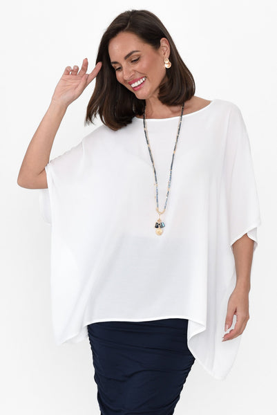 Mali White Drape Top - Blue Bungalow USA