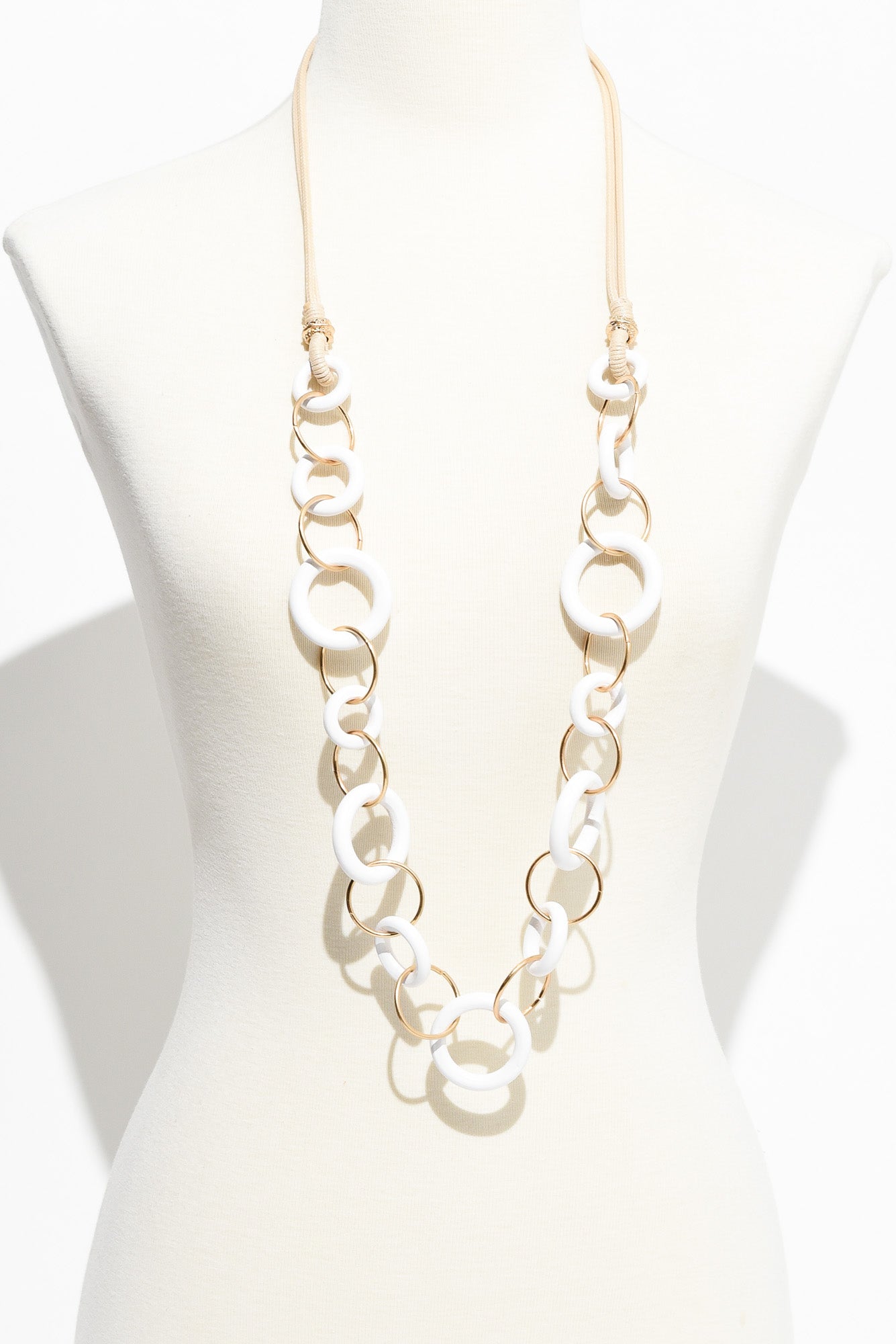 Myers White Wooden Link Necklace - Blue Bungalow USA