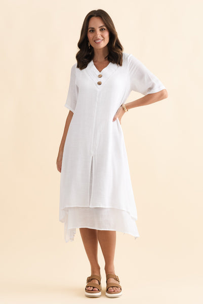 Nala White Layers Dress - Blue Bungalow USA
