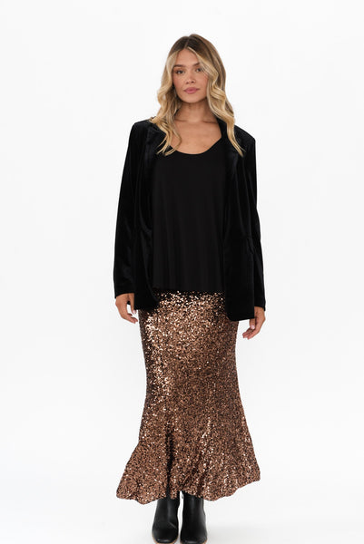 Ritz Bronze Sequin Skirt - Blue Bungalow USA