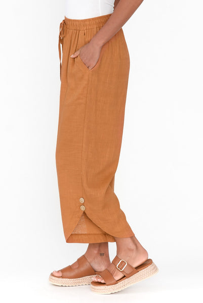 Scotty Rust Linen Cotton Pants - Blue Bungalow USA