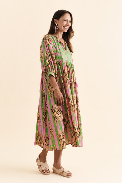 Tito Pink Tiger Cotton Dress - Blue Bungalow USA